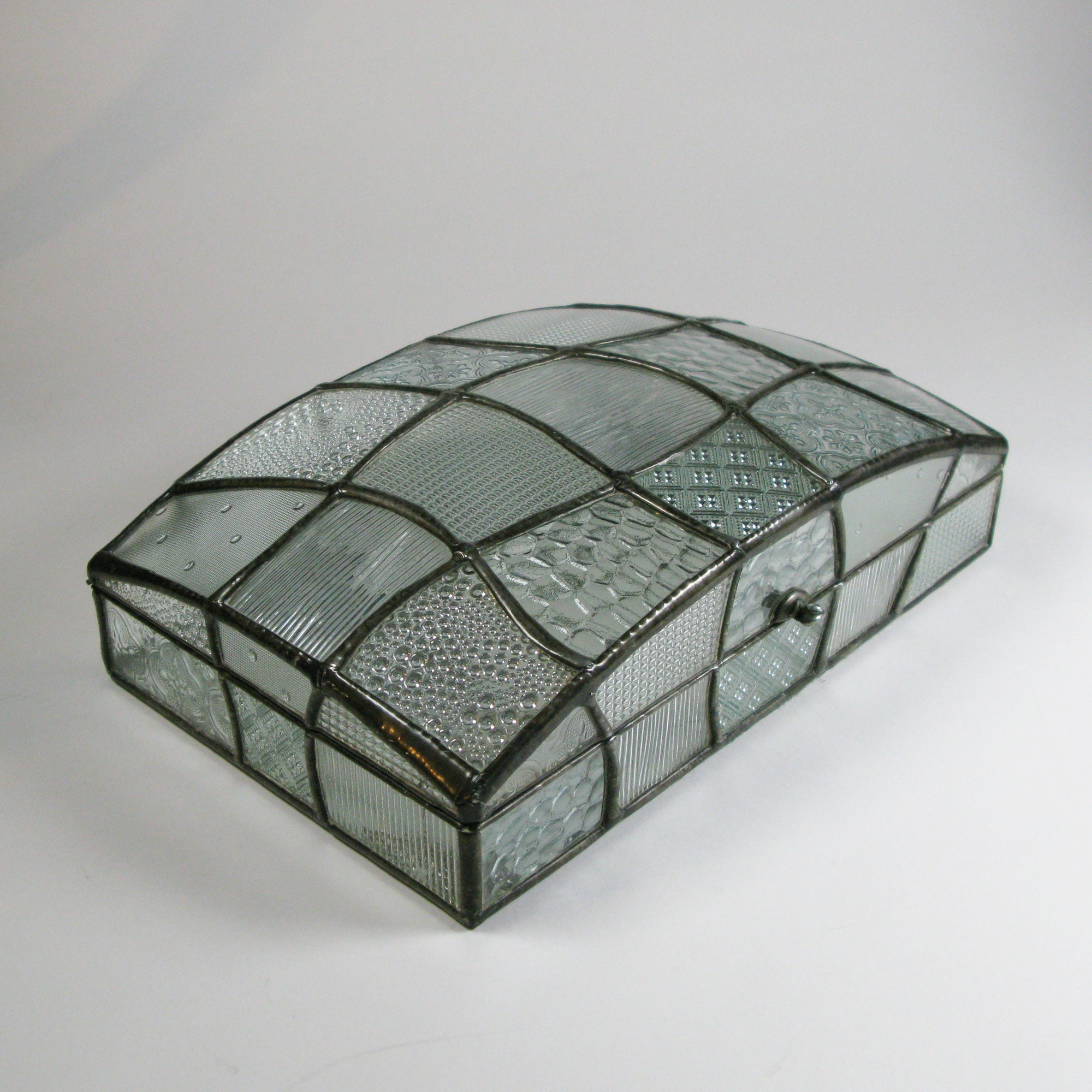 Large Dome Jewelry Box Art Deco Style Patchwork - Etsy