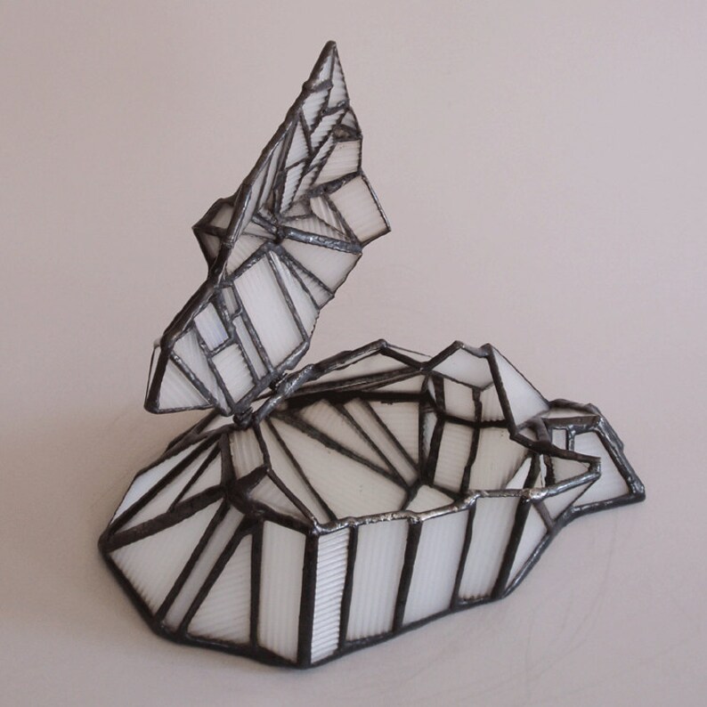 Jewelry Box Free Form Stained Glass Cubist Style - Etsy
