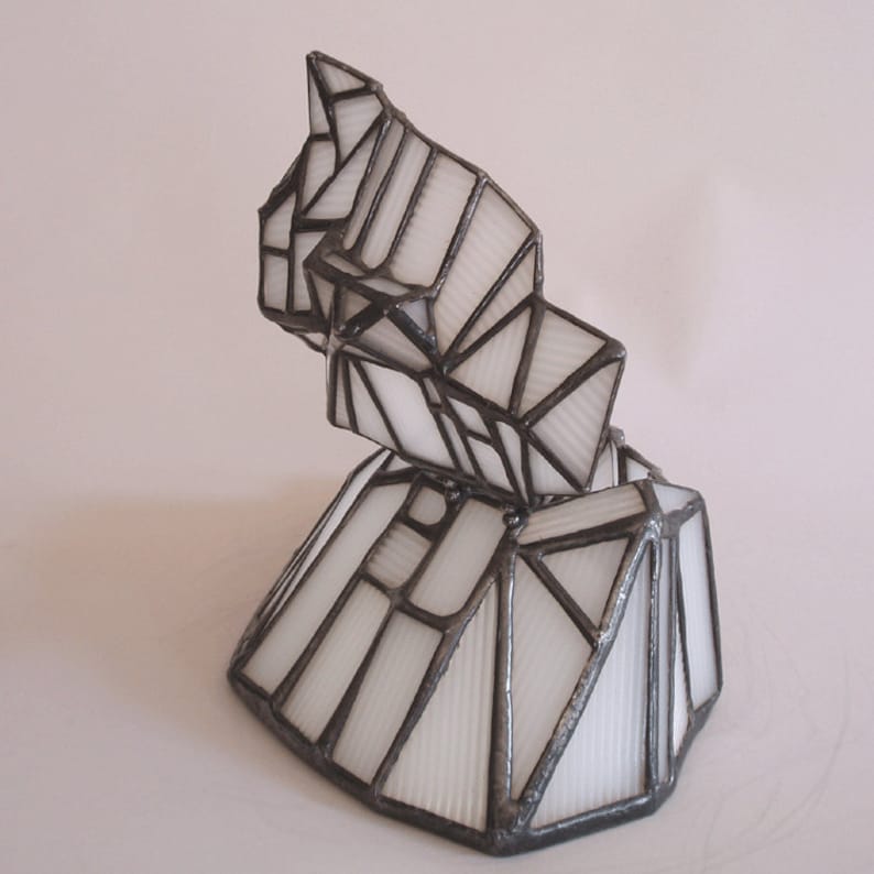 Jewelry Box Free Form Stained Glass Cubist Style - Etsy