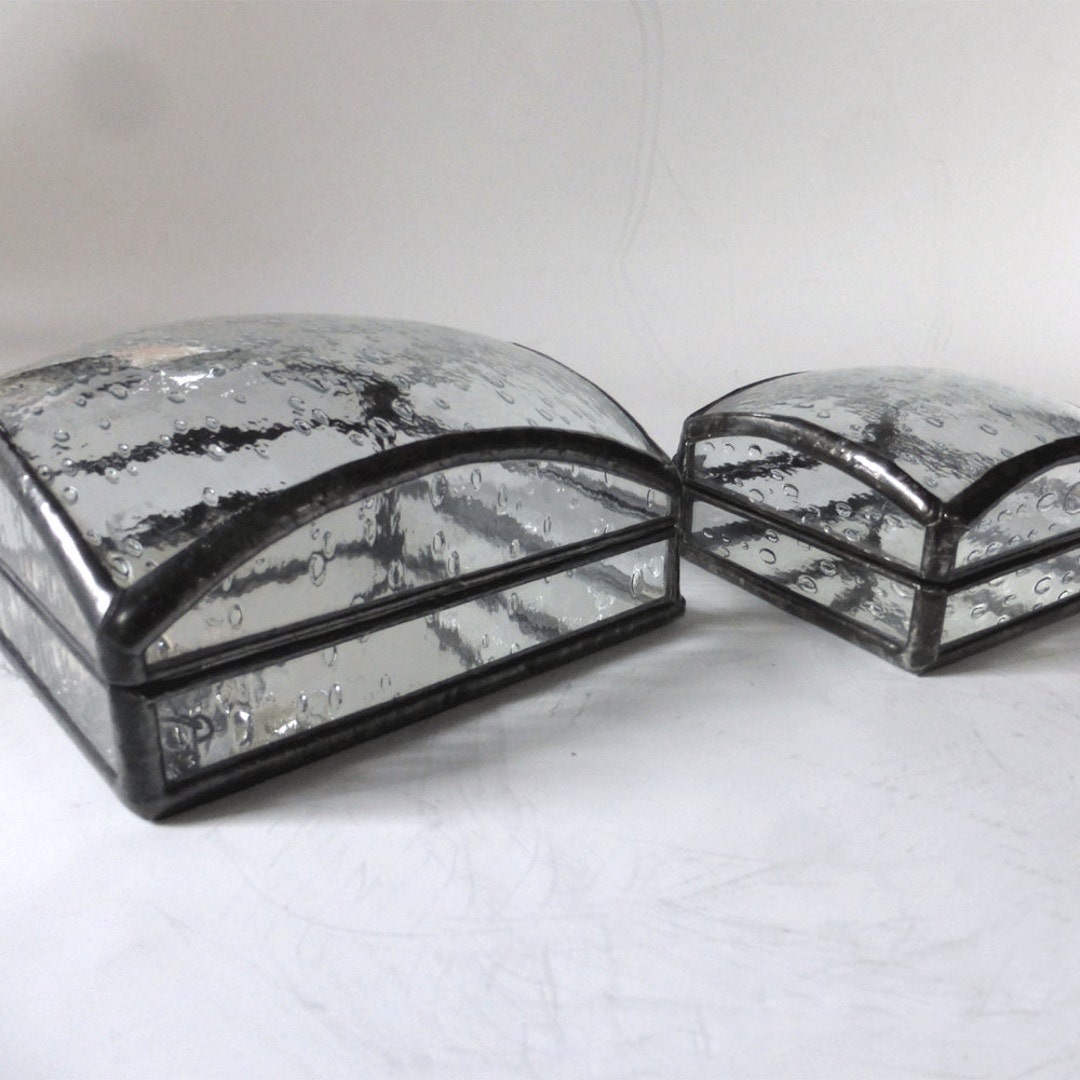 Glass Jewelry Box - Rain Drop Pattern - 2 Sizes - Etsy