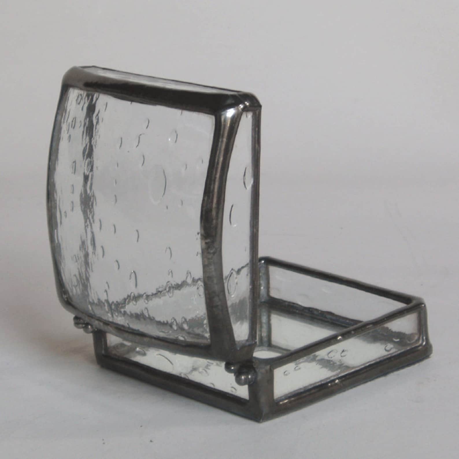 Glass Jewelry Box - Small Dome Rain Drop Pattern - Ring Box - Etsy