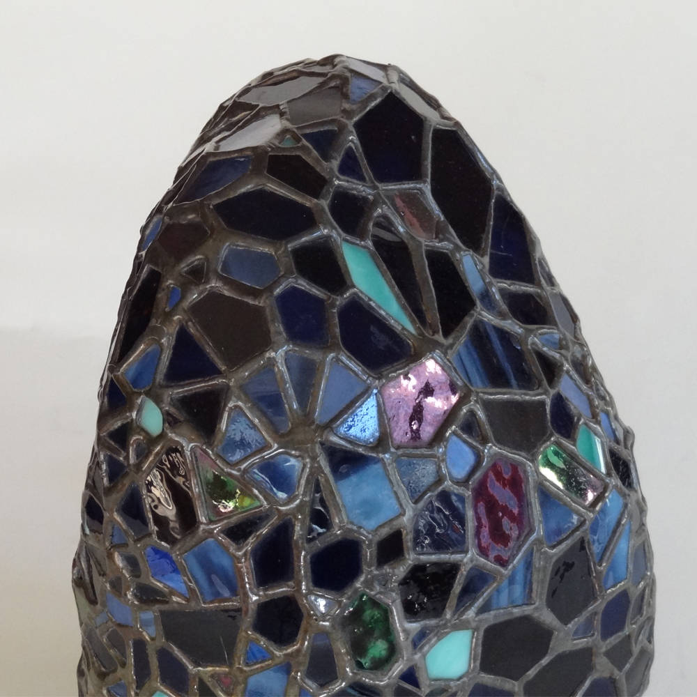 Blue Rock Art Glass Sculpture | Etsy