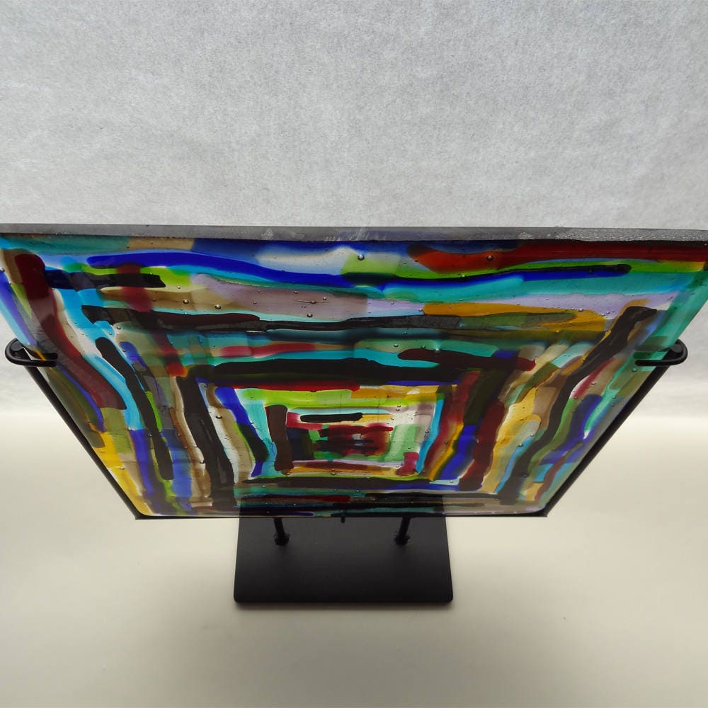 Art Glass Panel Squares in Square - Etsy