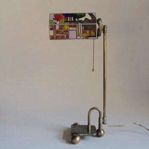 Stained Glass Desk Lamp - Painted Box - Etsy