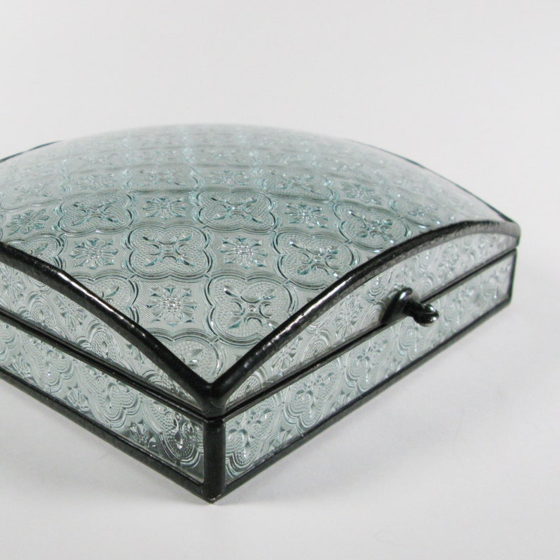 Glass Jewelry Box - Square Dome - Classic Pattern - Etsy