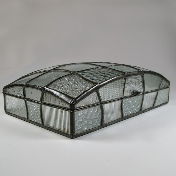 Large Dome Jewelry Box Art Deco Style Patchwork | Etsy