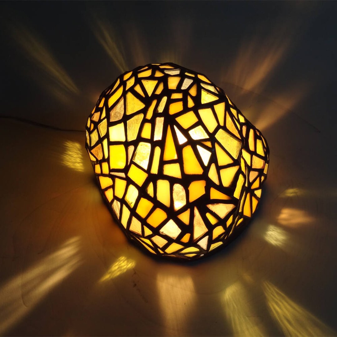 Yellow Rock Art Glass Sculpture - Etsy