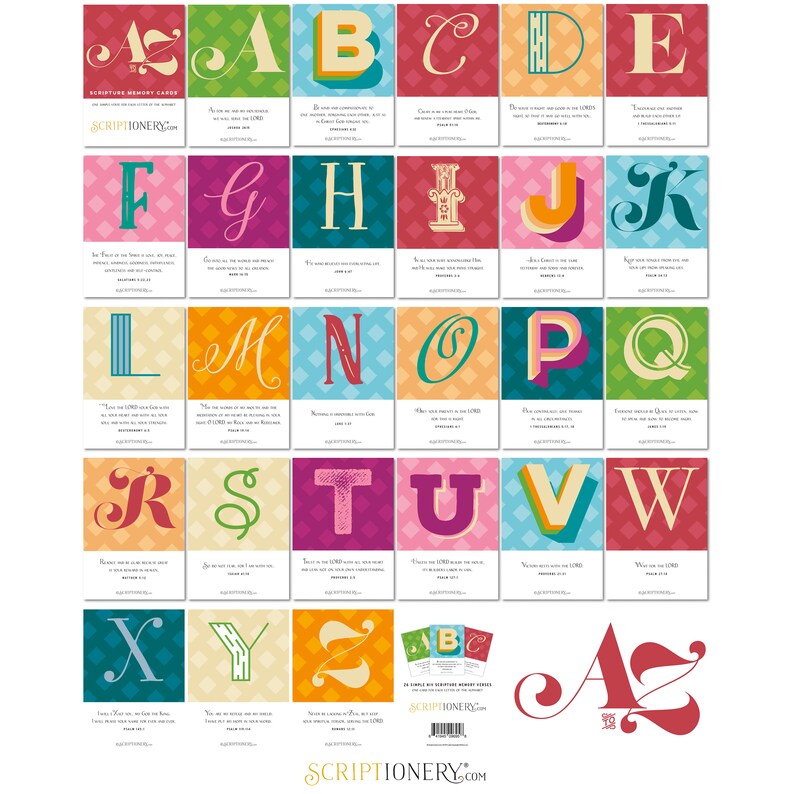 Scripture Memory Flash Cards -- A to Z - Etsy