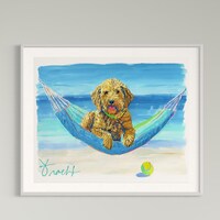 Golden Doodle Print Gifts, Personalized Preppy Dog Poster for Mini ...