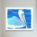 Abstract Pelican Art Print, Colorful Ocean Bird Wall Art by Kelly ...