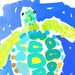 Preppy Turtle Print Aqua Lime Loggerhead Turtle Artist Kelly Tracht Sea ...