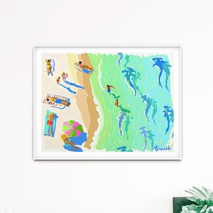 Beach Buddies Art Print by Kelly Tracht, Beach Art, Beach Aerial ...