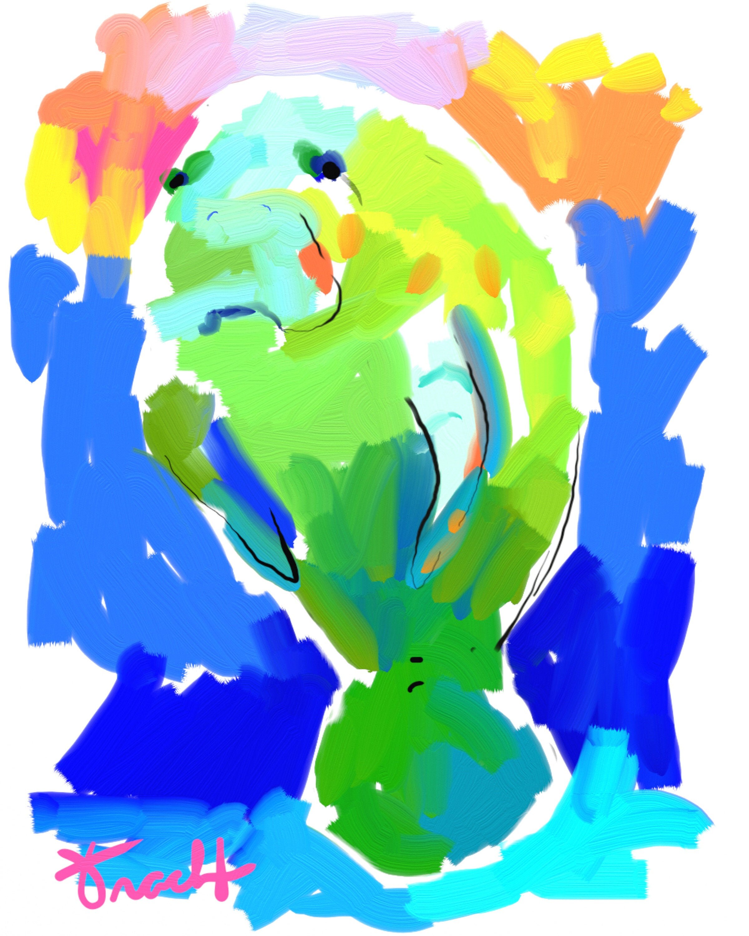 Manatee Art Print, Wall Art, Kelly Tracht, Coastal Decor, Nursery Decor ...
