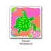 Pink and Green Preppy Turtle Square Print by Kelly Tracht, Turtle ...
