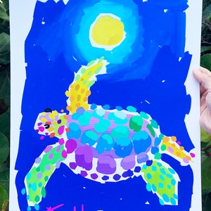 Preppy Sea Turtle Art Print Wall Art Matisse. Metal Wall Art, Animal ...