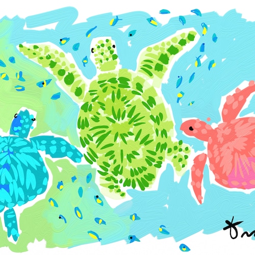 Preppy Sea Turtle Art Print Wall Art Matisse. Metal Wall Art - Etsy