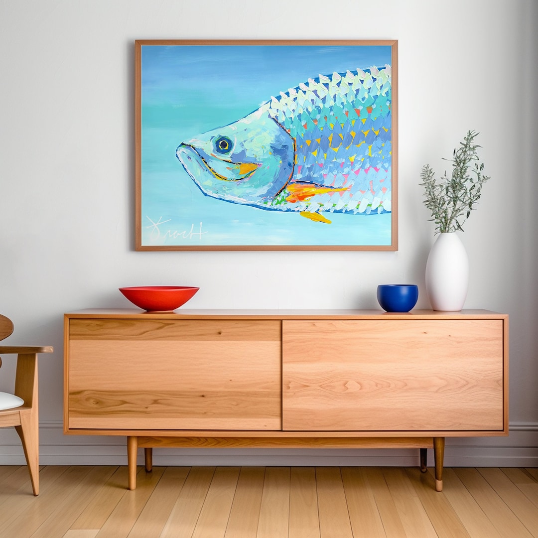 Tarpon Silverking Fish Print by Kelly Tracht, Nautical Decor, Ocean ...