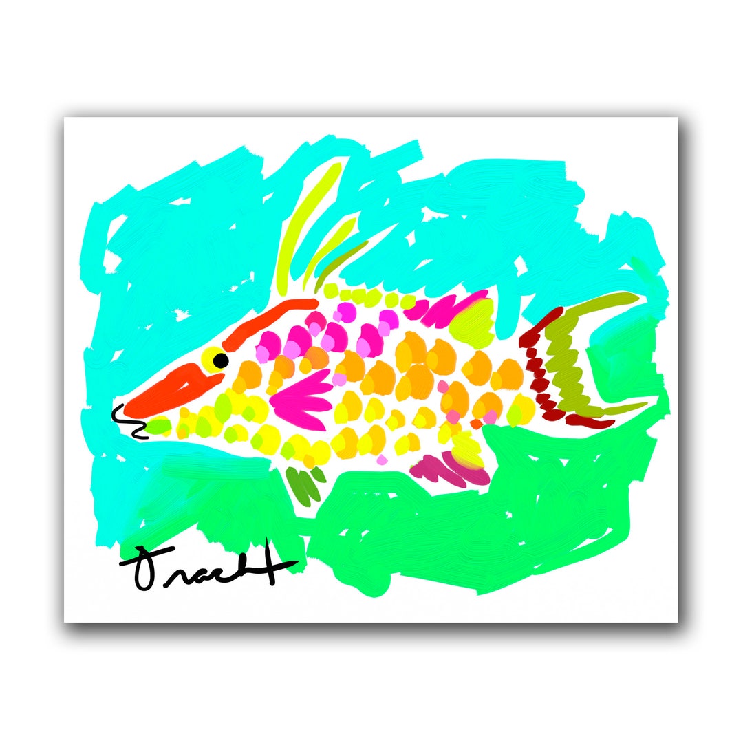 Hog Snapper Fish Print by Kelly Tracht Nautical Decor Ocean - Etsy