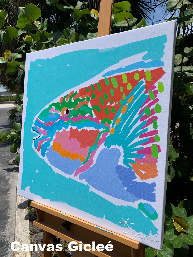 Fish Art Print by Kelly Tracht Parrotfish Painting Wall Art - Etsy