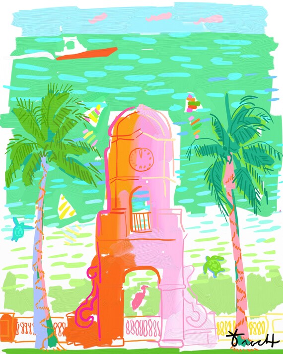 Palm Beach Architecture 2 Wall Art by Kelly Tracht Coastal | Etsy