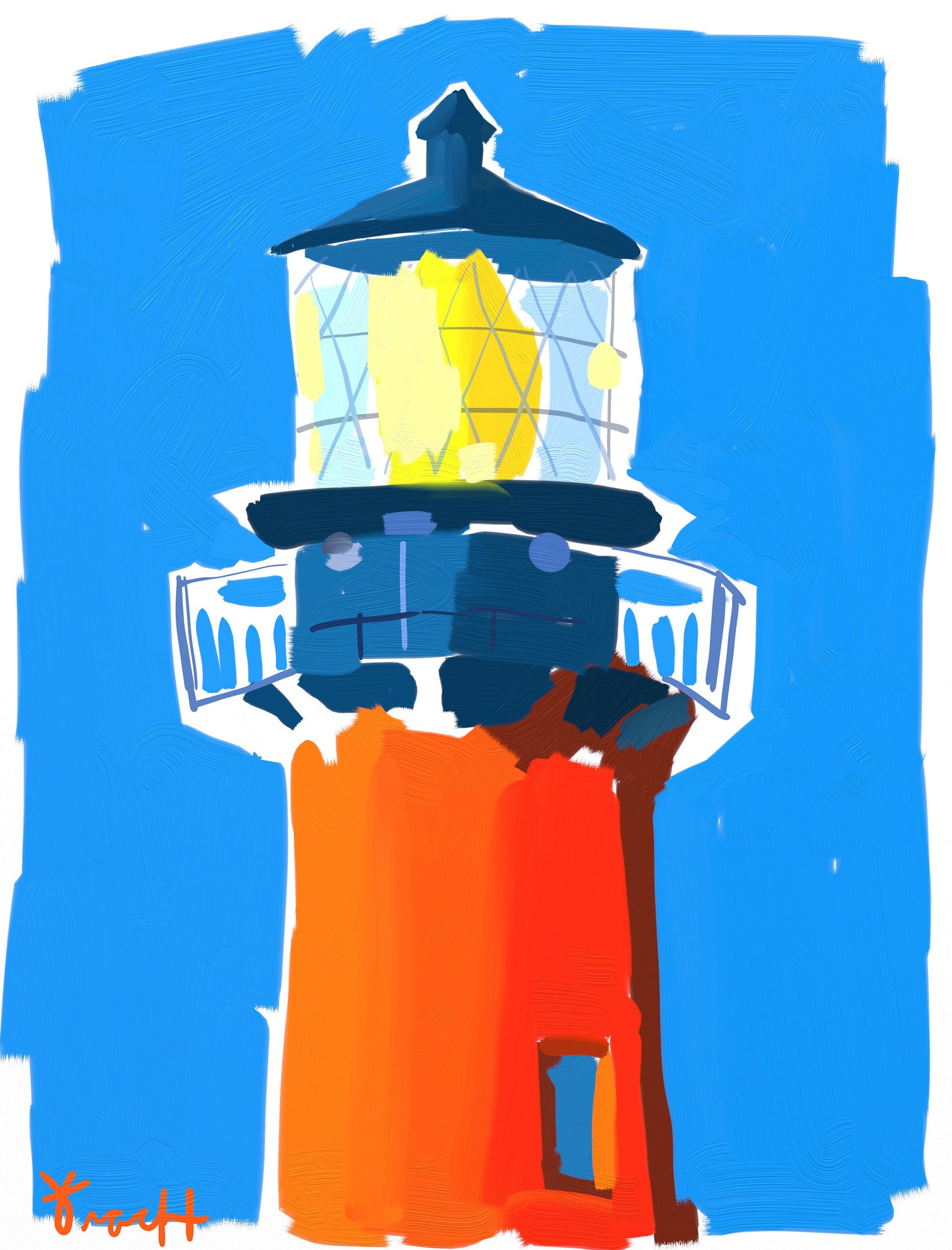 Jupiter Lighthouse Art Print Red Lighthouse Jupiter Florida - Etsy
