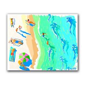 Beach Buddies Art Print by Kelly Tracht, Beach Art, Beach Aerial ...