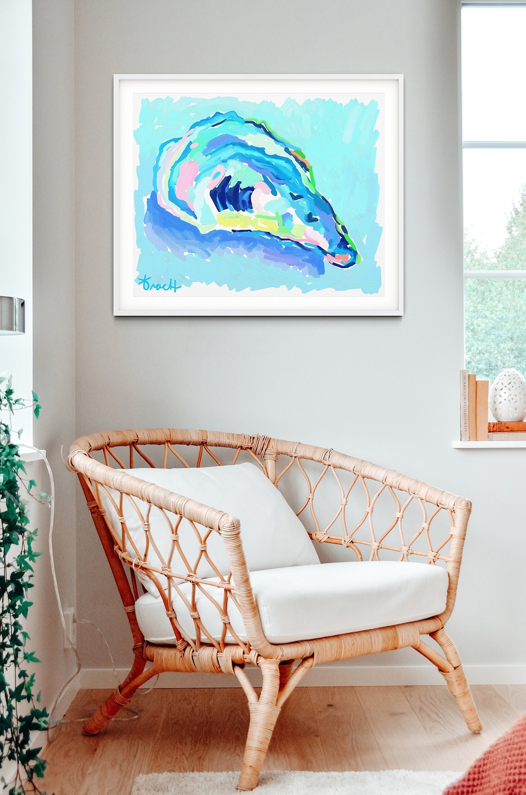 Colorful Oyster Shell Painting in Pastel Colors by Kelly Tracht ...