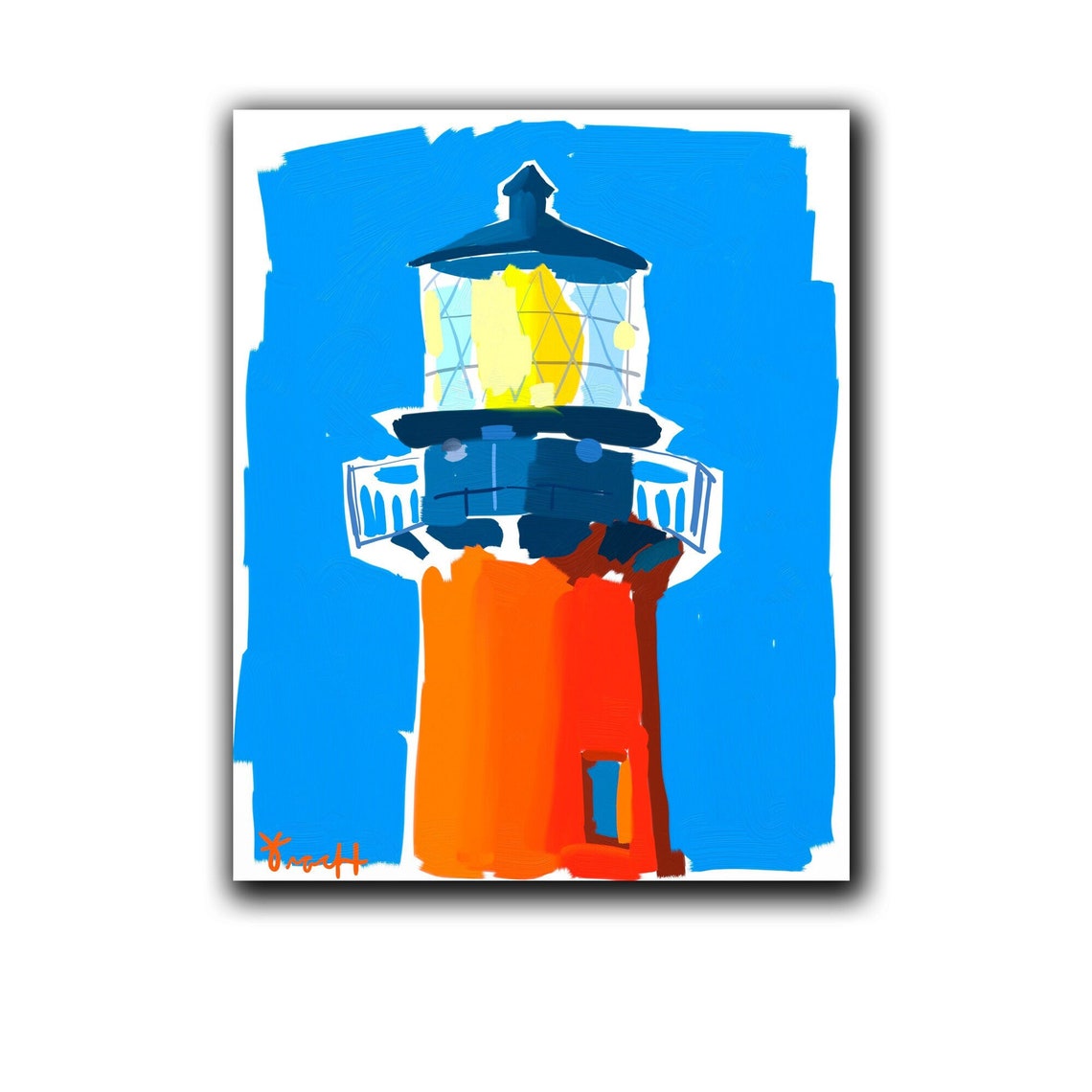 Jupiter Lighthouse Art Print Red Lighthouse Jupiter Florida - Etsy