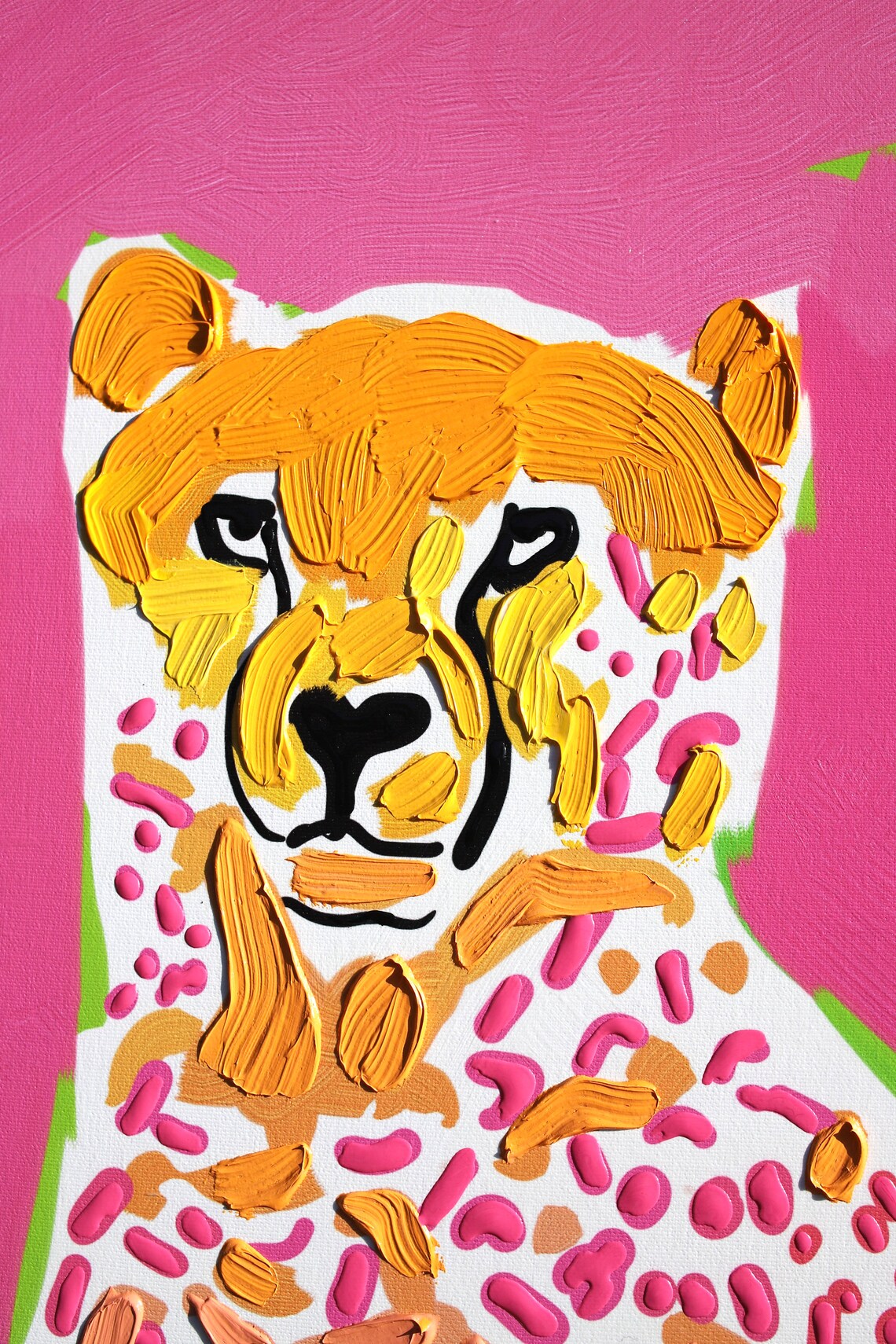 Preppy Leopard Print Pink Cheetah Jungle Animal Art by Kelly - Etsy