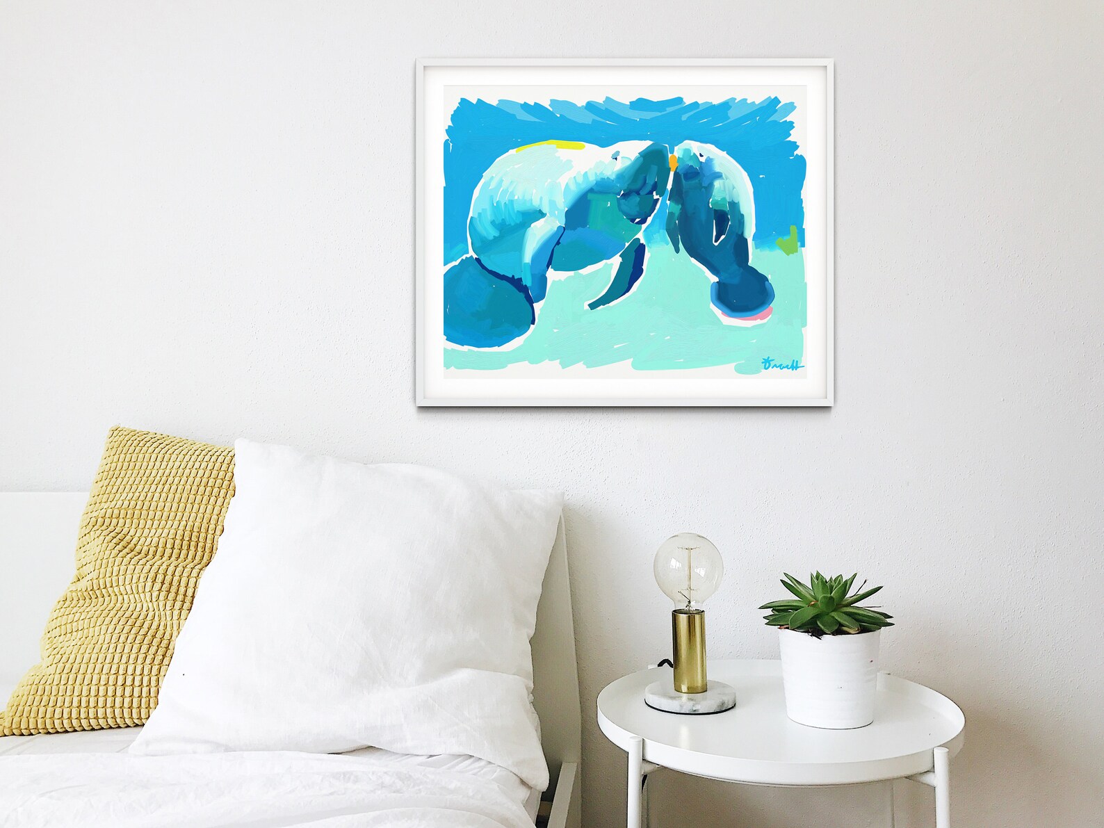 Blue Manatee Print, Watercolor Print by Kelly Tracht, Wall Art, Ocean ...