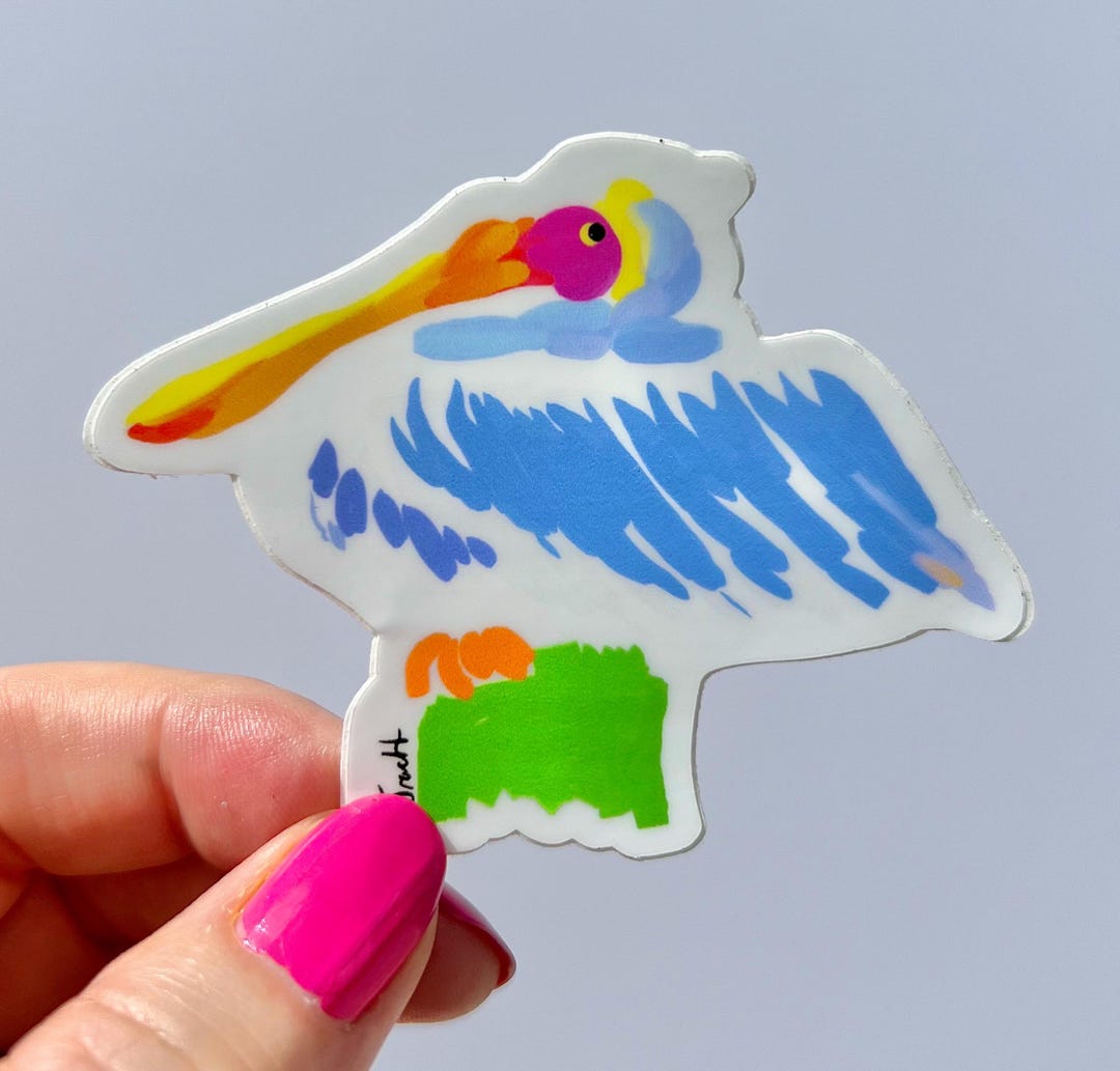 Pelican Sticker, Die Cut Vinyl and Thick High Quality Colorful by Kelly ...