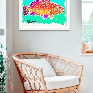 Strawberry Grouper Fish Print by Kelly Tracht, Nautical Decor, Ocean ...
