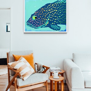 Grouper Fish Art Print by Kelly Tracht, Wall Art, Giclee Print, Rainbow ...