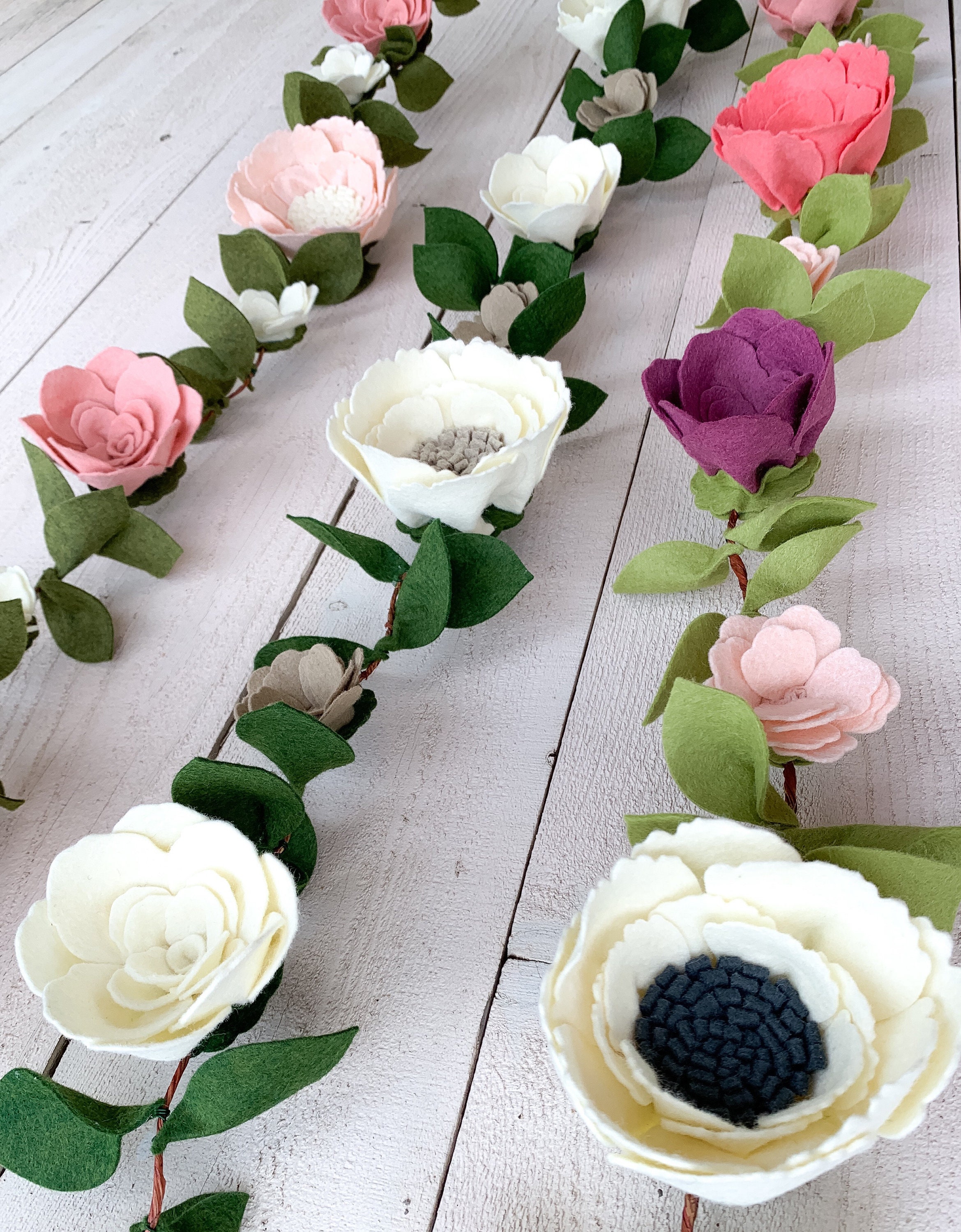 Felt Flower Vine Garland Felt Flower Garland Felt - Etsy