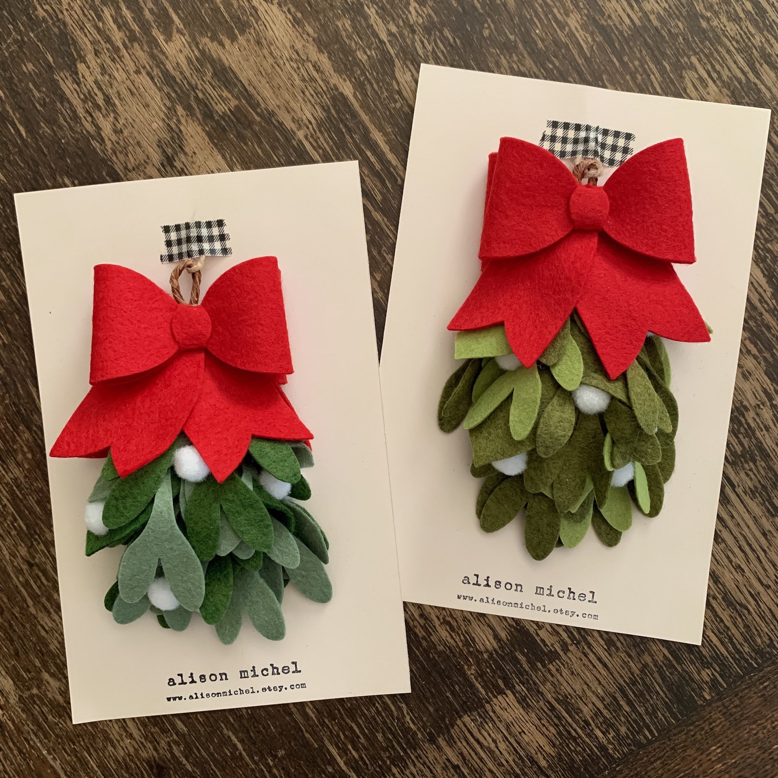 Felt Mistletoe Christmas Mistletoe With Bow Handmade - Etsy Canada