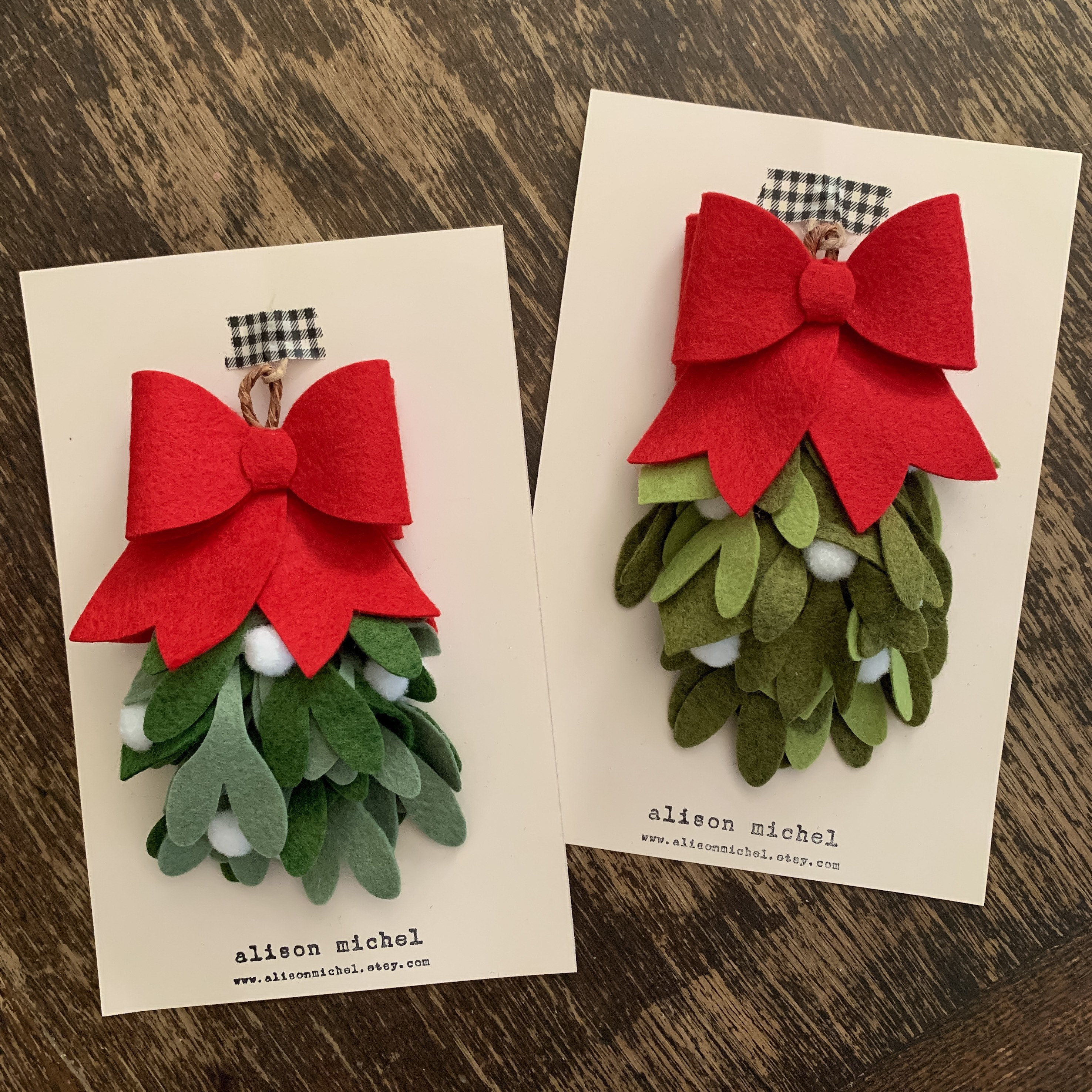 Felt Mistletoe Christmas Mistletoe With Bow Handmade - Etsy Canada