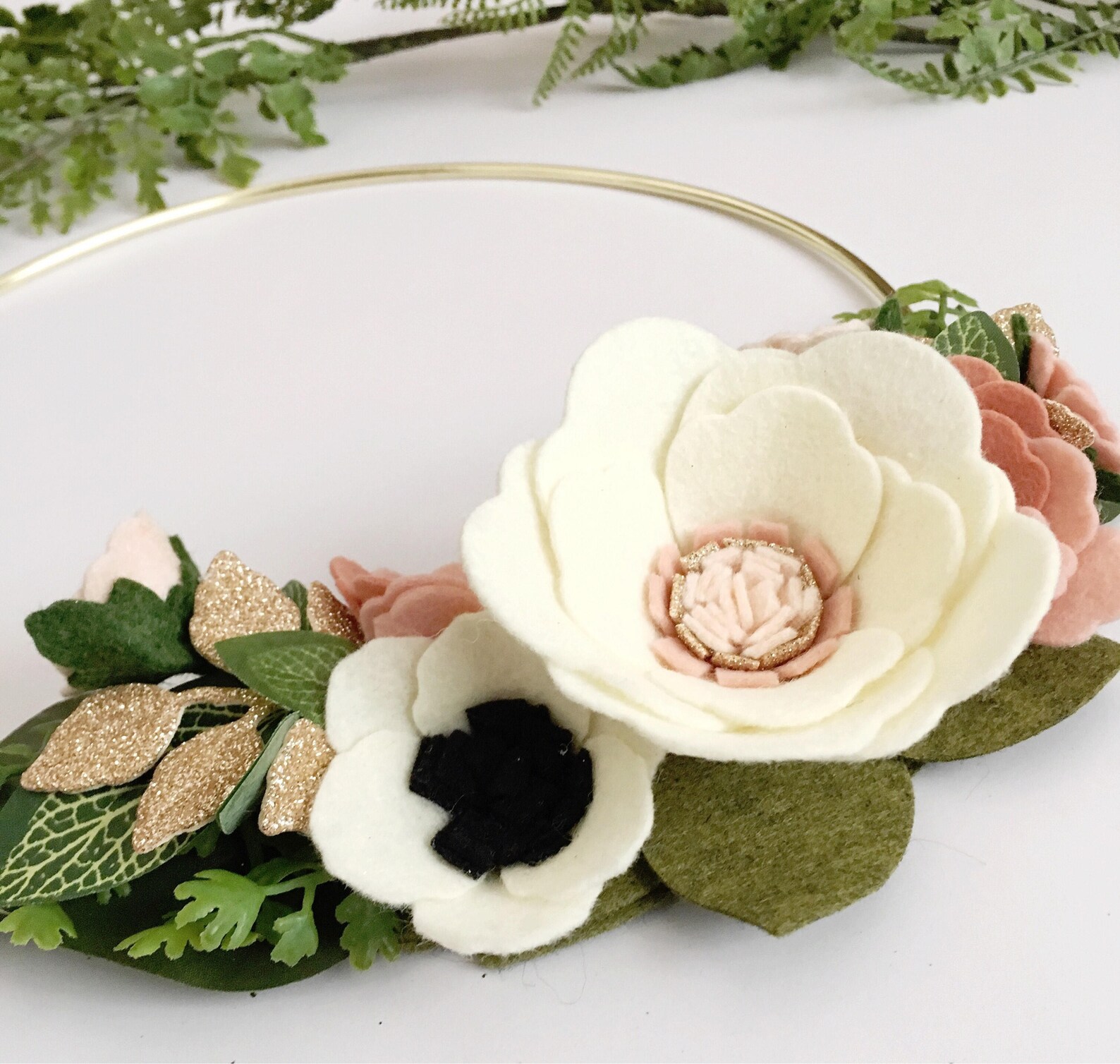 Wreath Felt Wreath Wreaths Flower Wreath Spring - Etsy