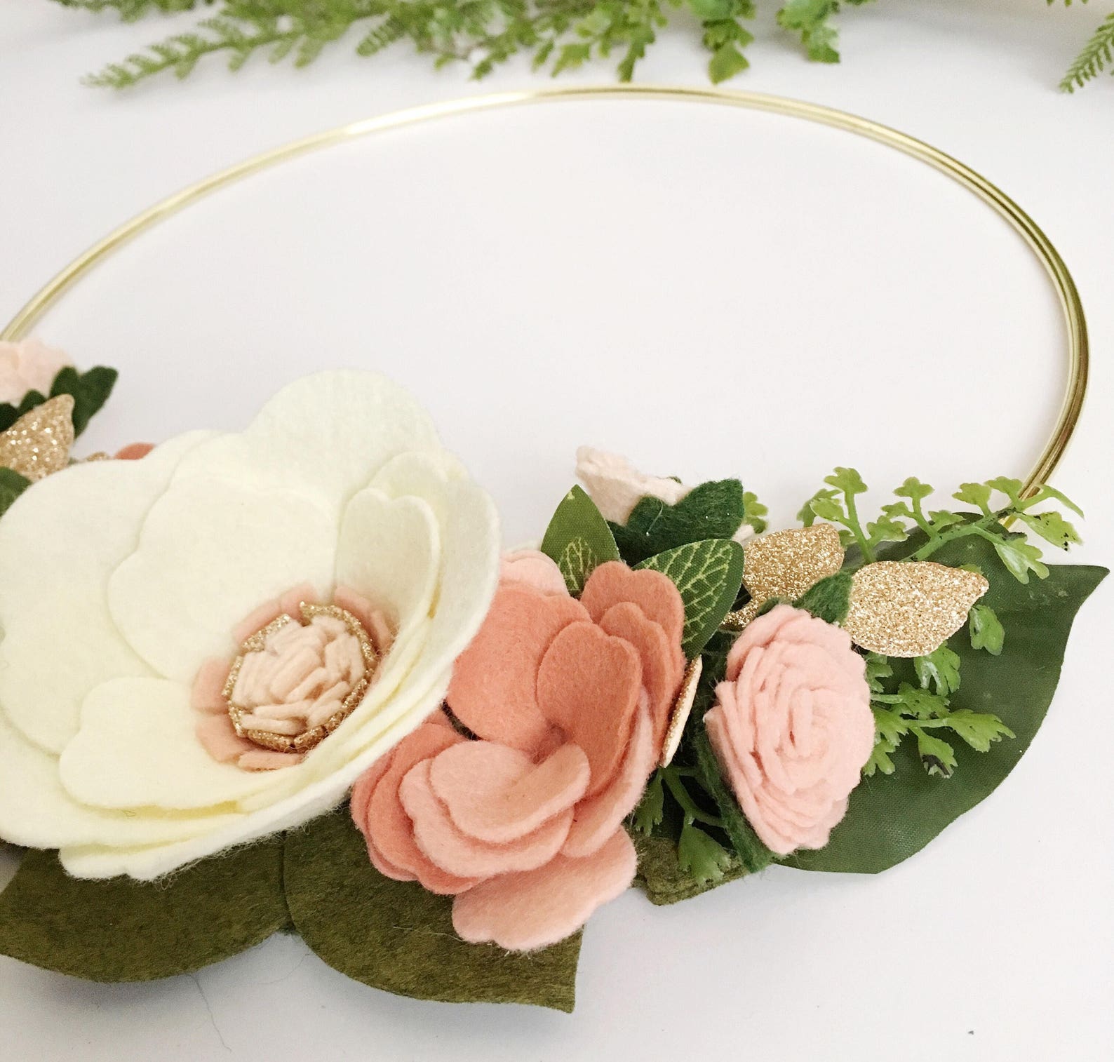 Wreath Felt Wreath Wreaths Flower Wreath Spring - Etsy