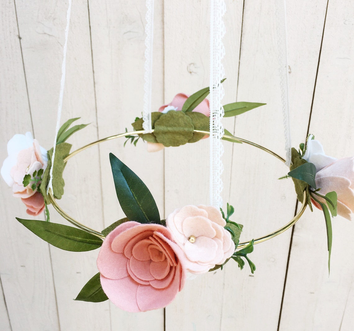 Floral Baby Mobile Felt Flower Mobile Nursery Mobile - Etsy