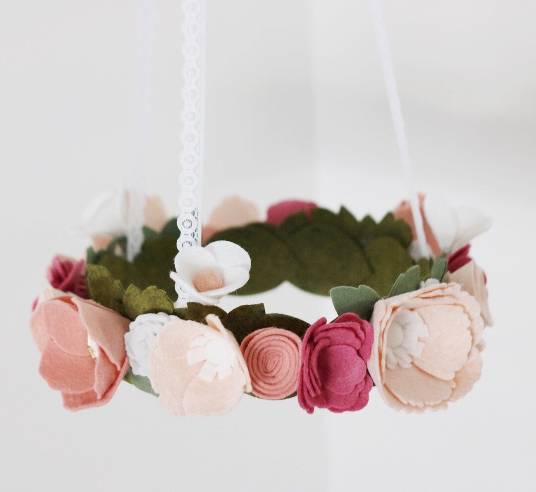 Wildflower Baby Mobile Felt Flower Mobile Nursery Mobile - Etsy