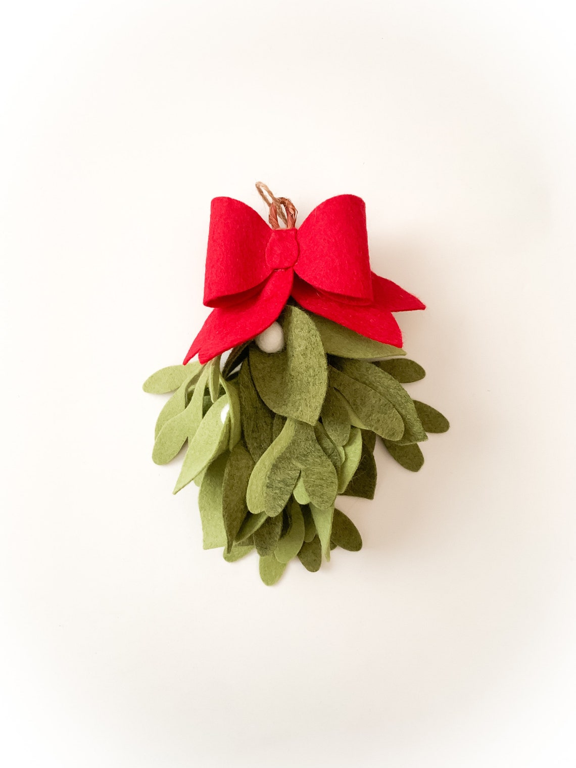 Felt Mistletoe Christmas Mistletoe With Bow Handmade - Etsy