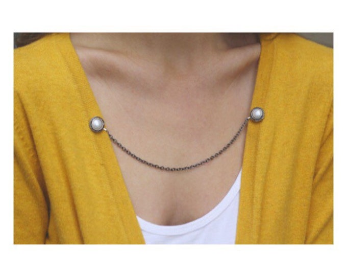 Sweater Guard Cardigan Clip Collar Clip Vintage Inspired Retro Dainty ...