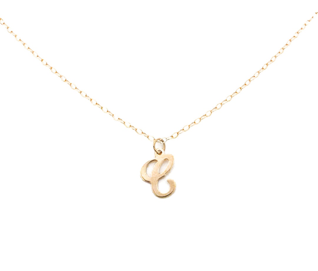 Cursive Initial Necklace Gold Filled, Monogram Necklace Birthday Gift ...
