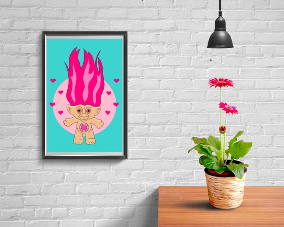 90s Troll Doll Digital Print // Printable Wall Art Poster | Etsy