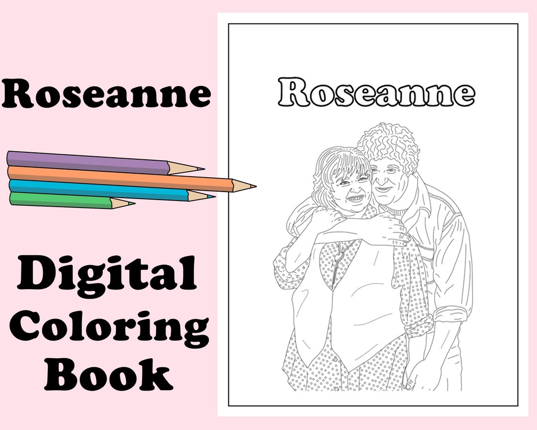 Roseanne Digital Coloring Book // Instant Print PDF File, Travel ...