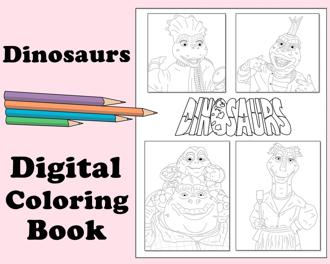 Dinosaurs Digital Coloring Book // Instant Print PDF File, Travel ...