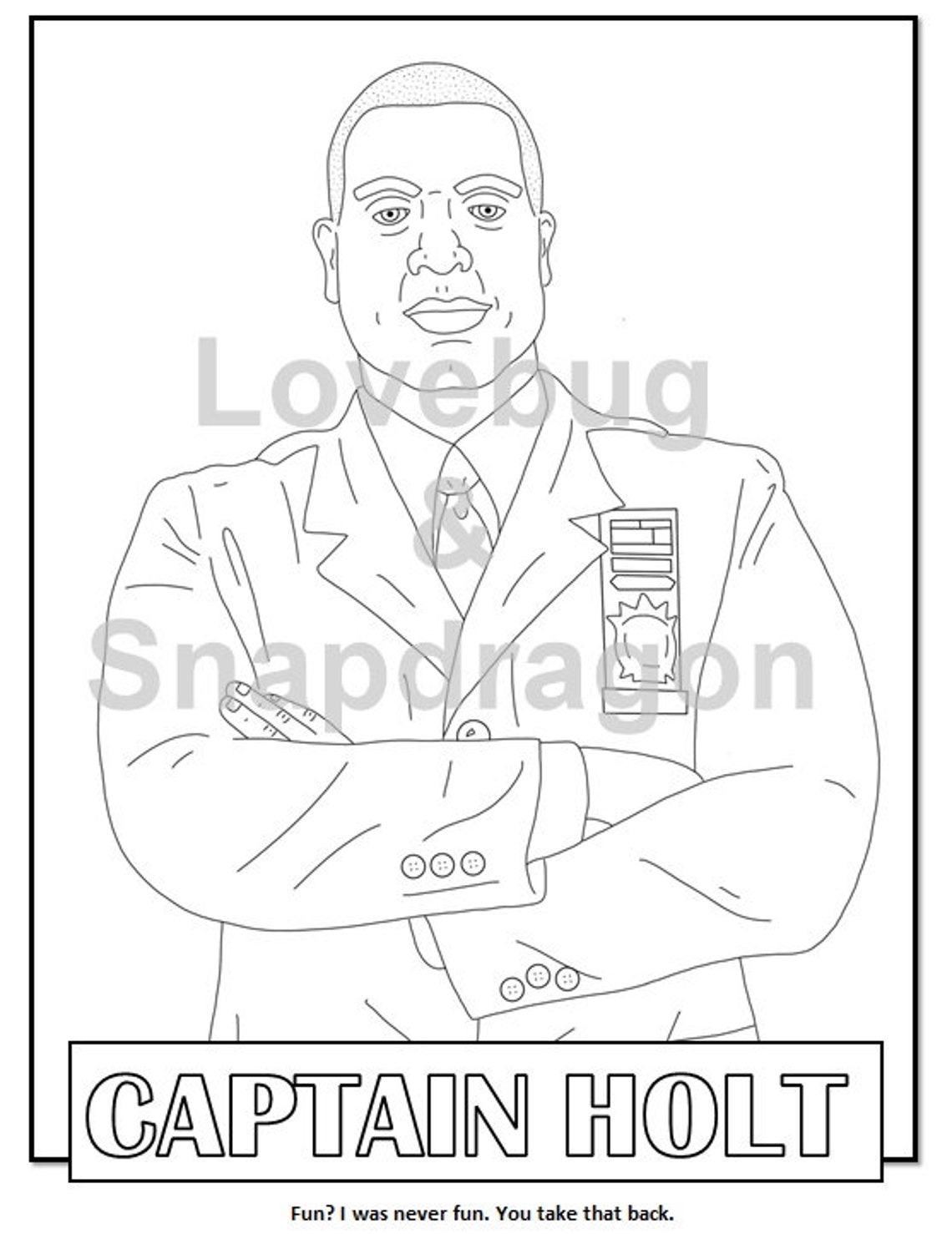Brooklyn Nine-nine Digital Coloring Book // Instant Print PDF | Etsy