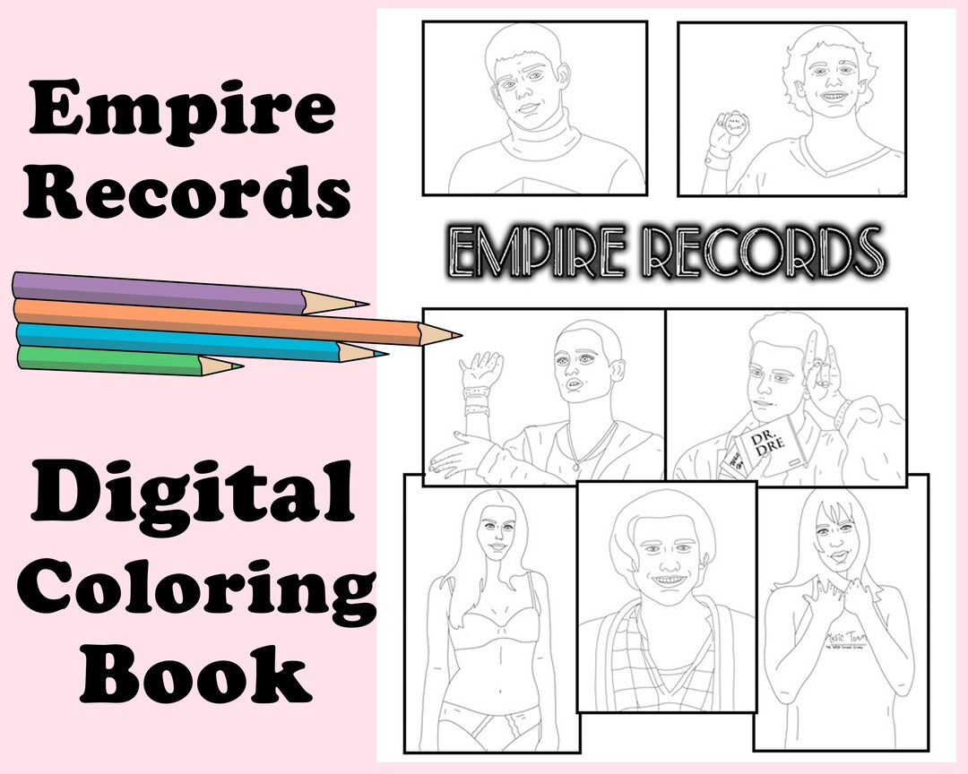 Empire Records Digital Coloring Book // Coloring Pages Adult - Etsy