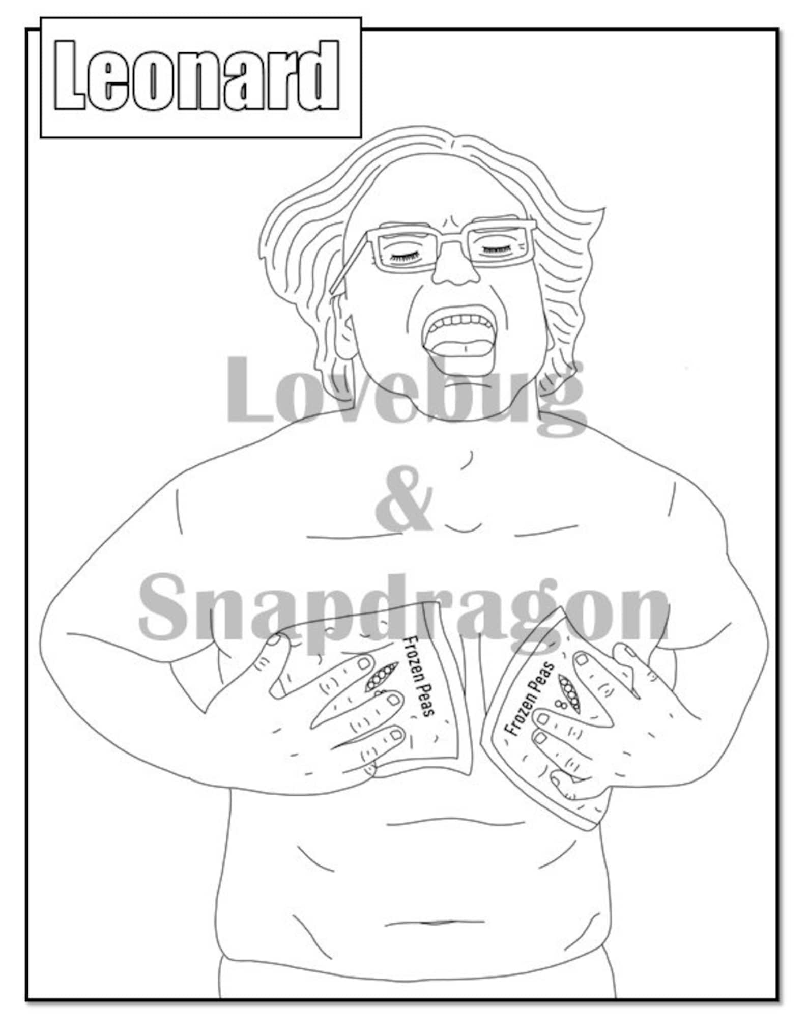Big Bang Theory Coloring Book: Hand-drawn Character Pages (printable ...