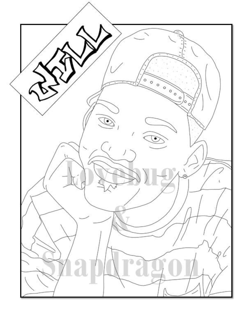 Fresh Prince of Bel-air Coloring Book: Hand-drawn Art Therapy (digital ...